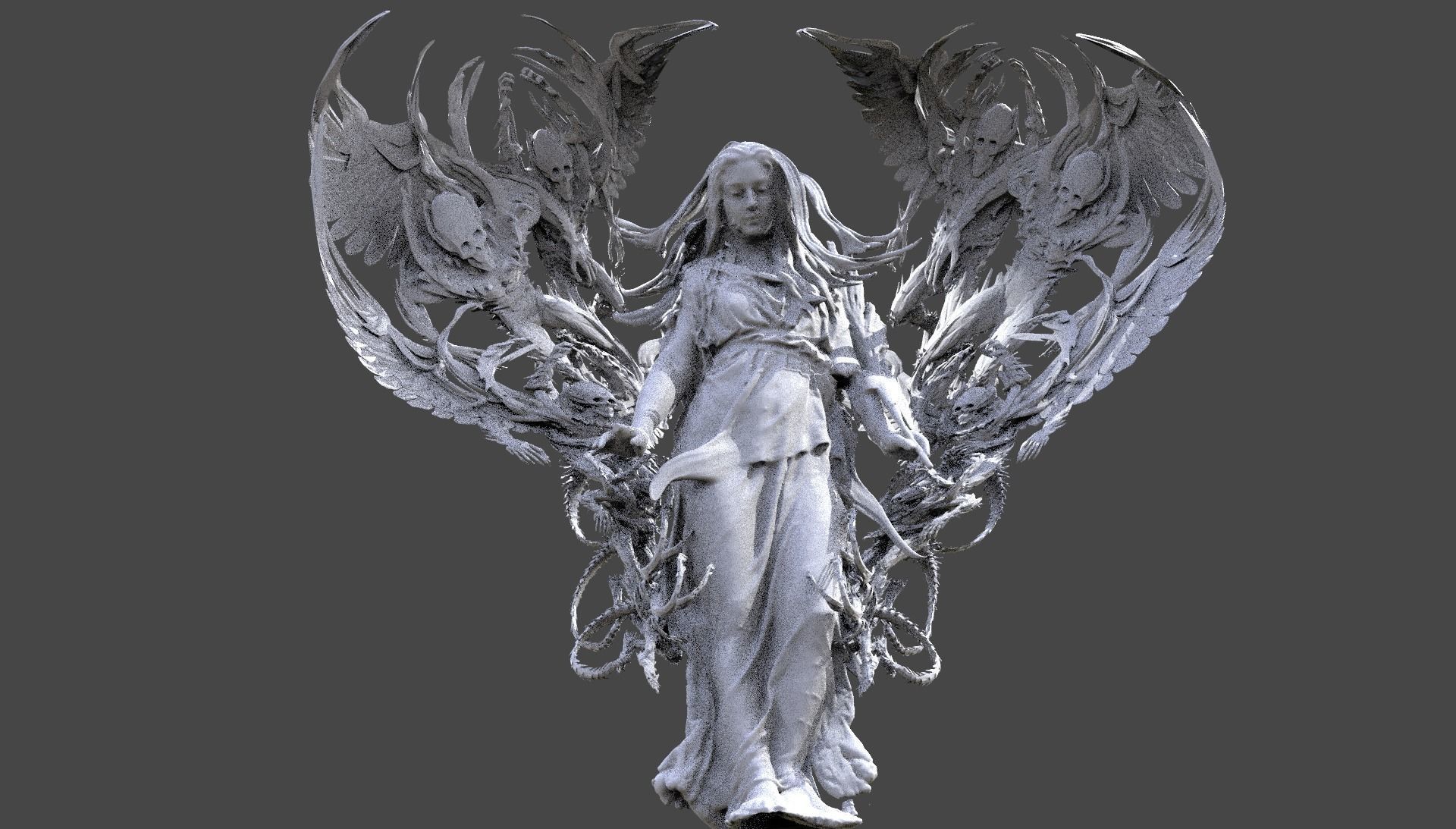 Silent Night Dark Angel statue 3D model | CGTrader
