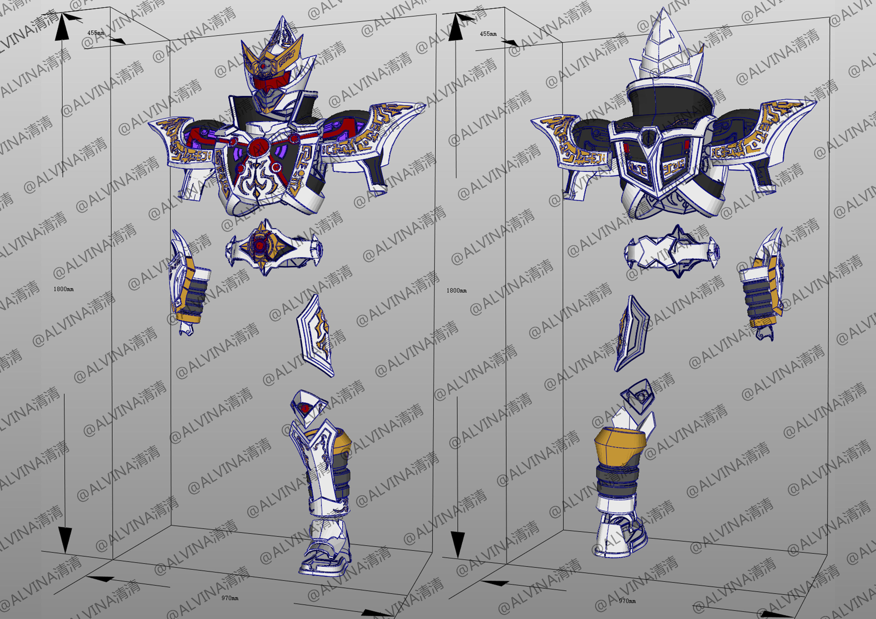 3D model Armor Hero - Shura Armour - DIY Cosplay Pepakura Foam Template ...
