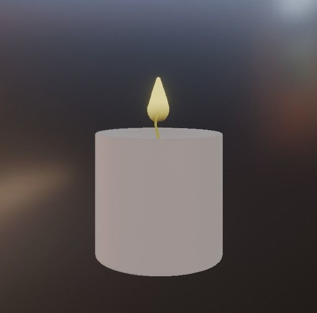 Candle with animation of fire 3D model animated | CGTrader