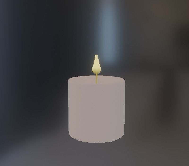 Candle with animation of fire 3D model animated | CGTrader
