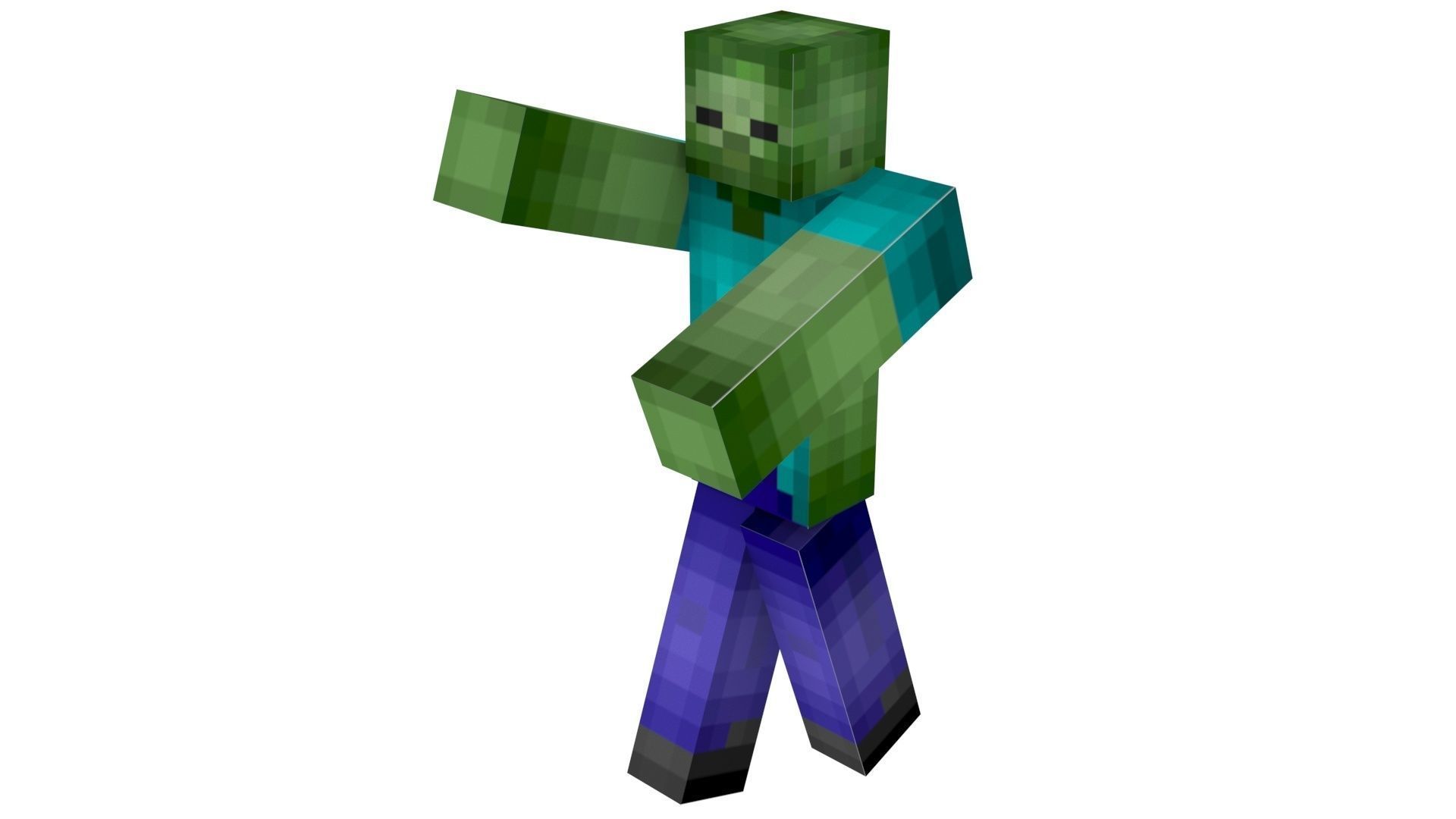 Walking Minecraft Zombie 3D model animated | CGTrader