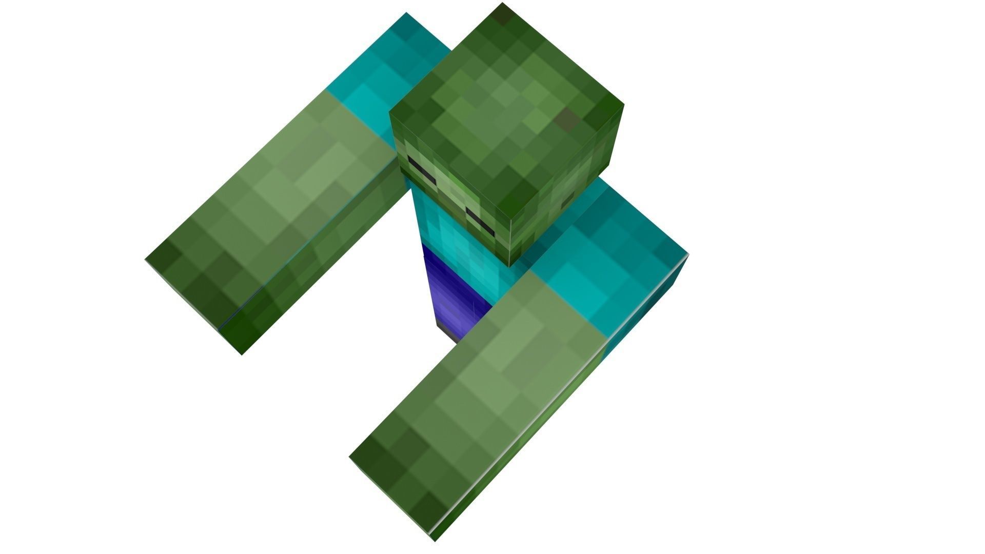 Walking Minecraft Zombie 3D model animated | CGTrader