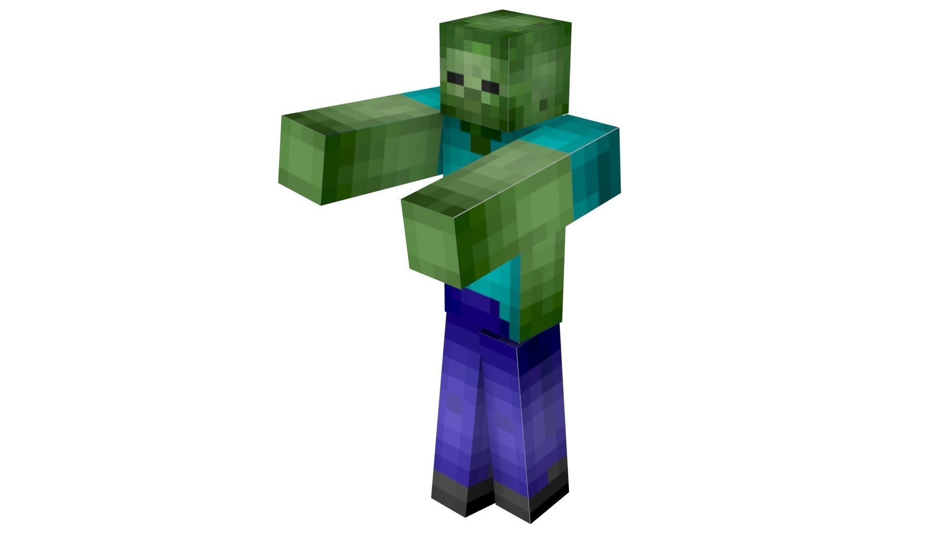 3D model Walking Minecraft Zombie VR / AR / low-poly | CGTrader