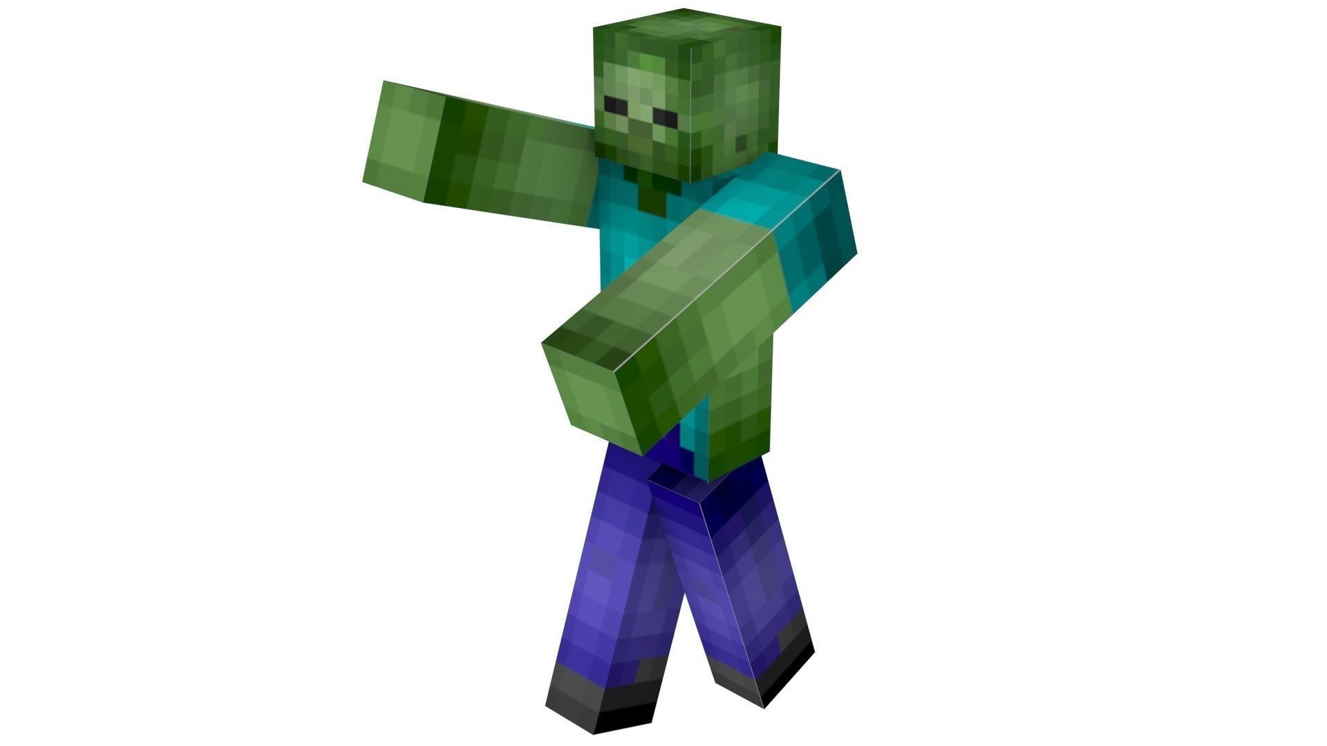 Walking Minecraft Zombie 3D model animated | CGTrader
