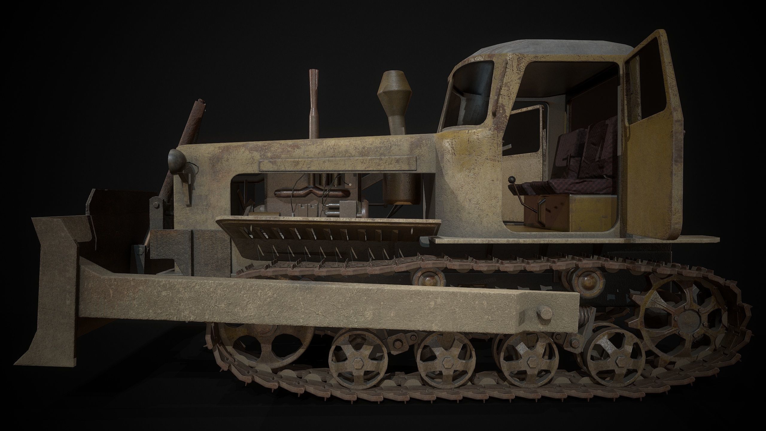 3D model Soviet tractor DT-75 VR / AR / low-poly | CGTrader