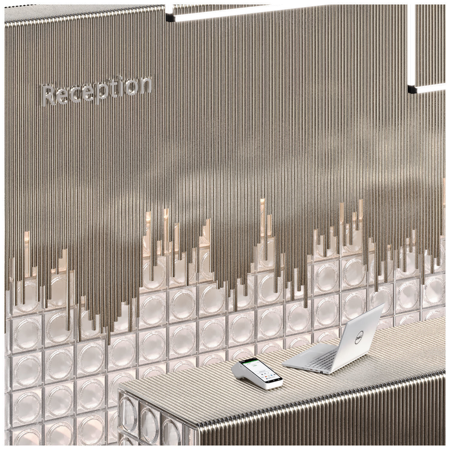 Glass block reception 1 3D model | CGTrader