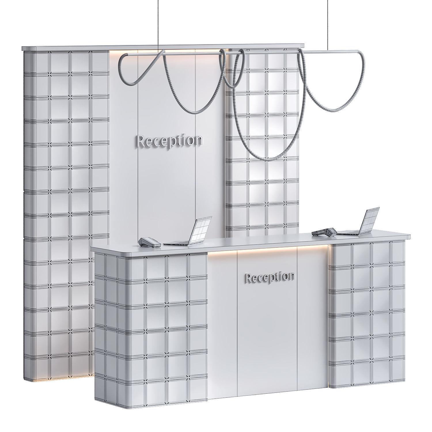 Glass block reception 2 3D model | CGTrader