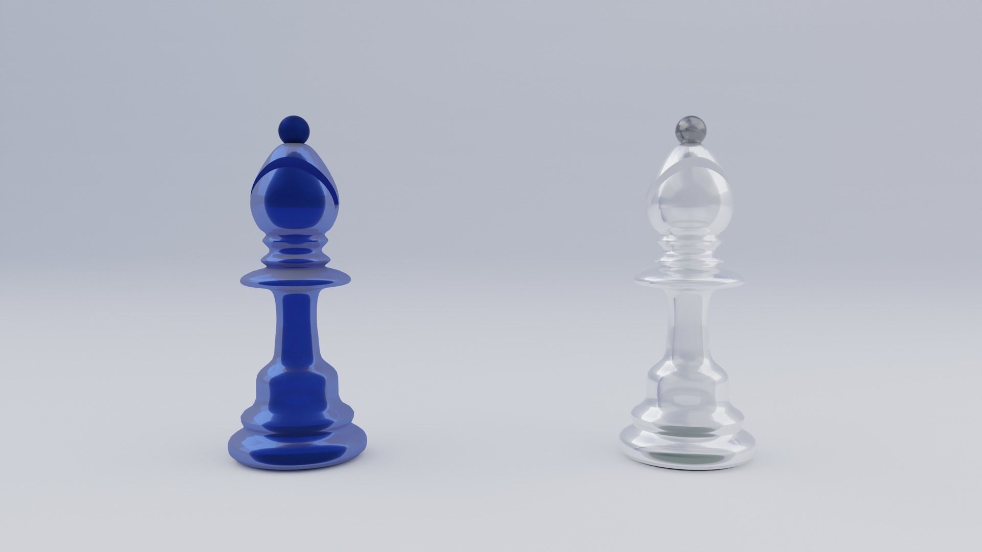 Bishop Frosted Glass Chess Pieces 3D model | CGTrader