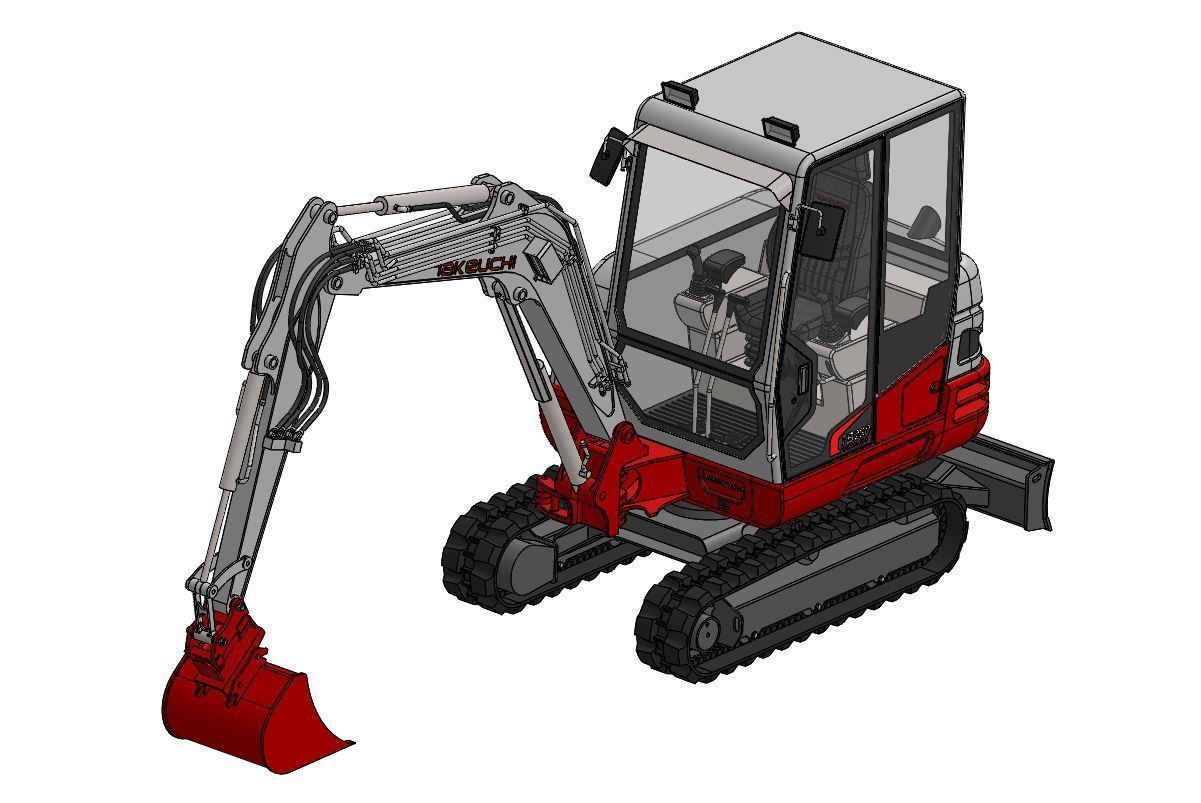 Compact mini crawler excavator - Takeuchi TB230 3D model | CGTrader