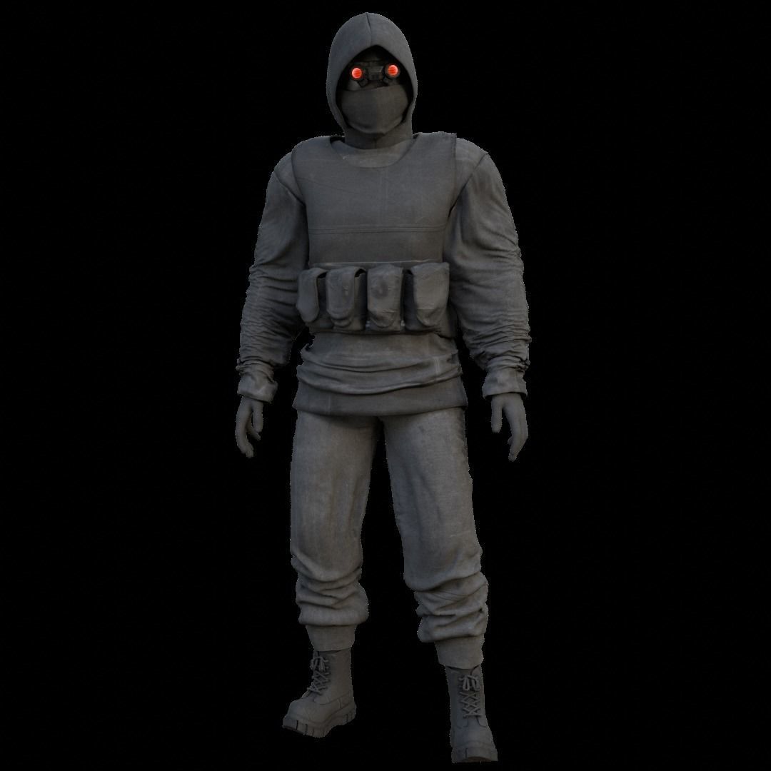 Cyberpunk Character cyber assassin 3D model rigged | CGTrader