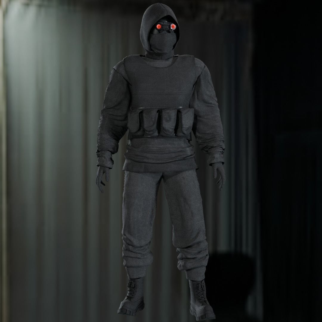 Cyberpunk Character cyber assassin 3D model rigged | CGTrader