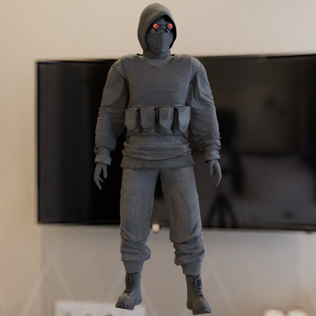 Cyberpunk Character cyber assassin 3D model rigged | CGTrader