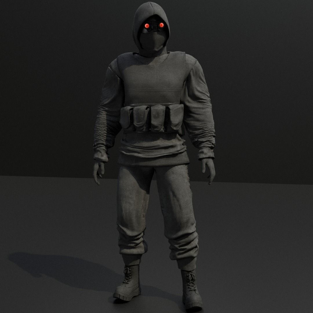 Cyberpunk Character cyber assassin 3D model rigged | CGTrader