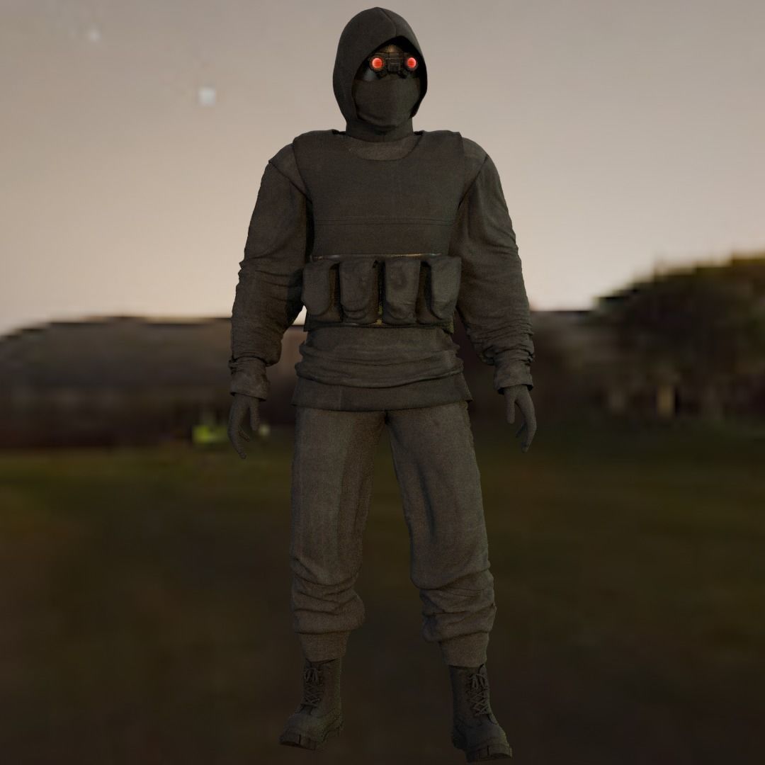 Cyberpunk Character cyber assassin 3D model rigged | CGTrader