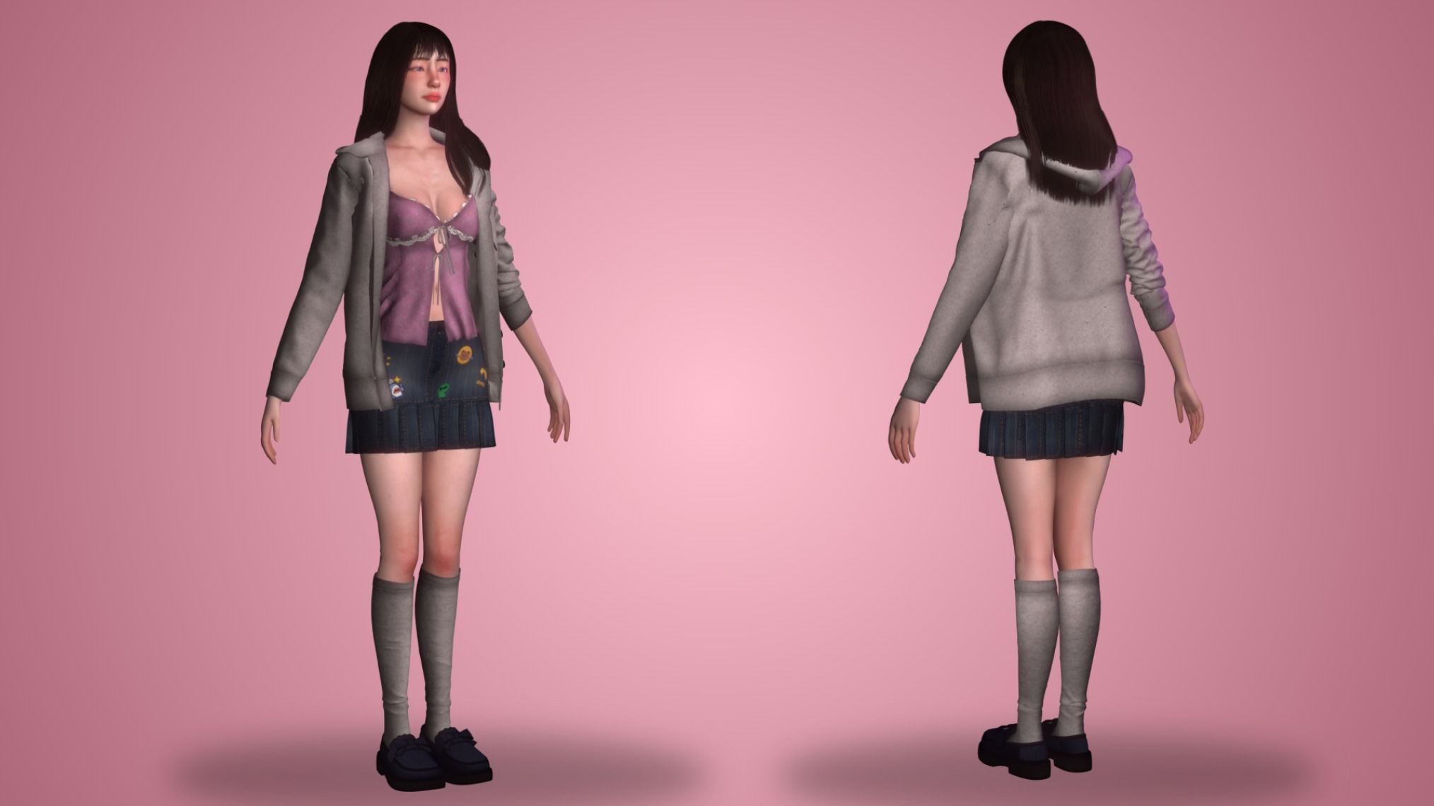 3D model Realistic Girl V3 - Game Ready VR / AR / low-poly | CGTrader