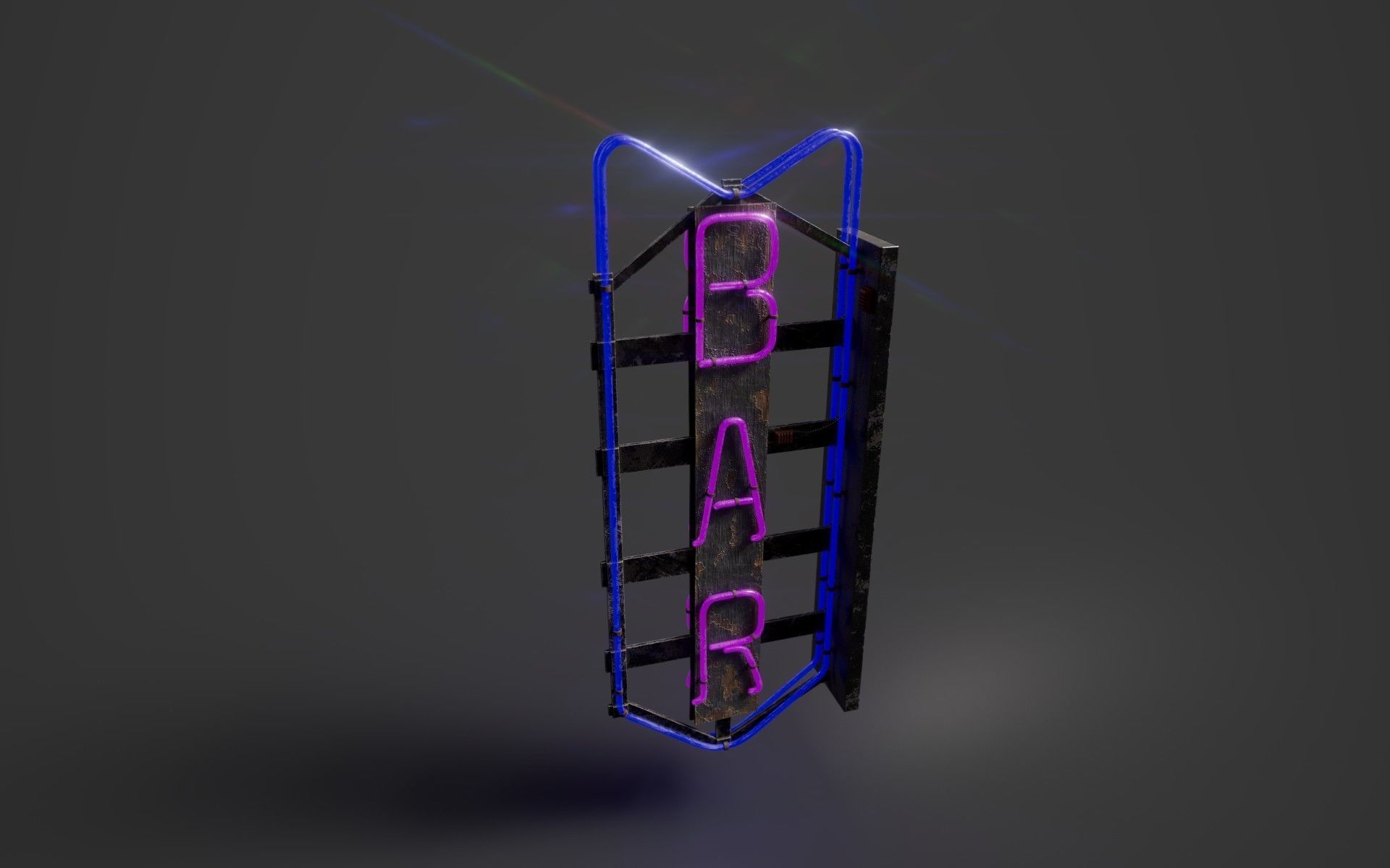 3D model Neon bar sign large VR / AR / low-poly | CGTrader