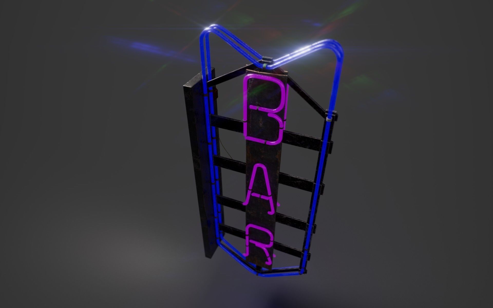 3D model Neon bar sign large VR / AR / low-poly | CGTrader