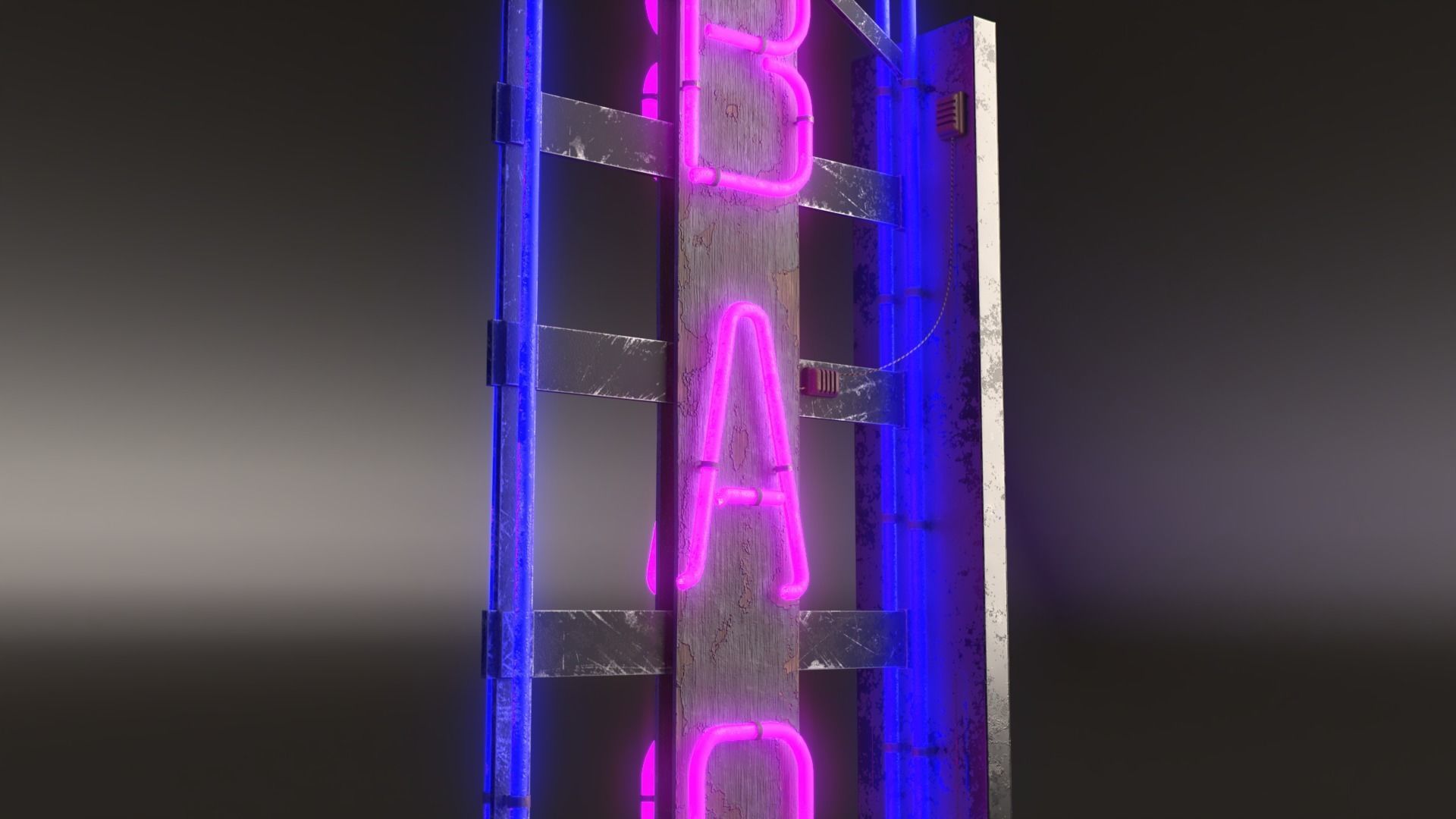 3D model Neon bar sign large VR / AR / low-poly | CGTrader