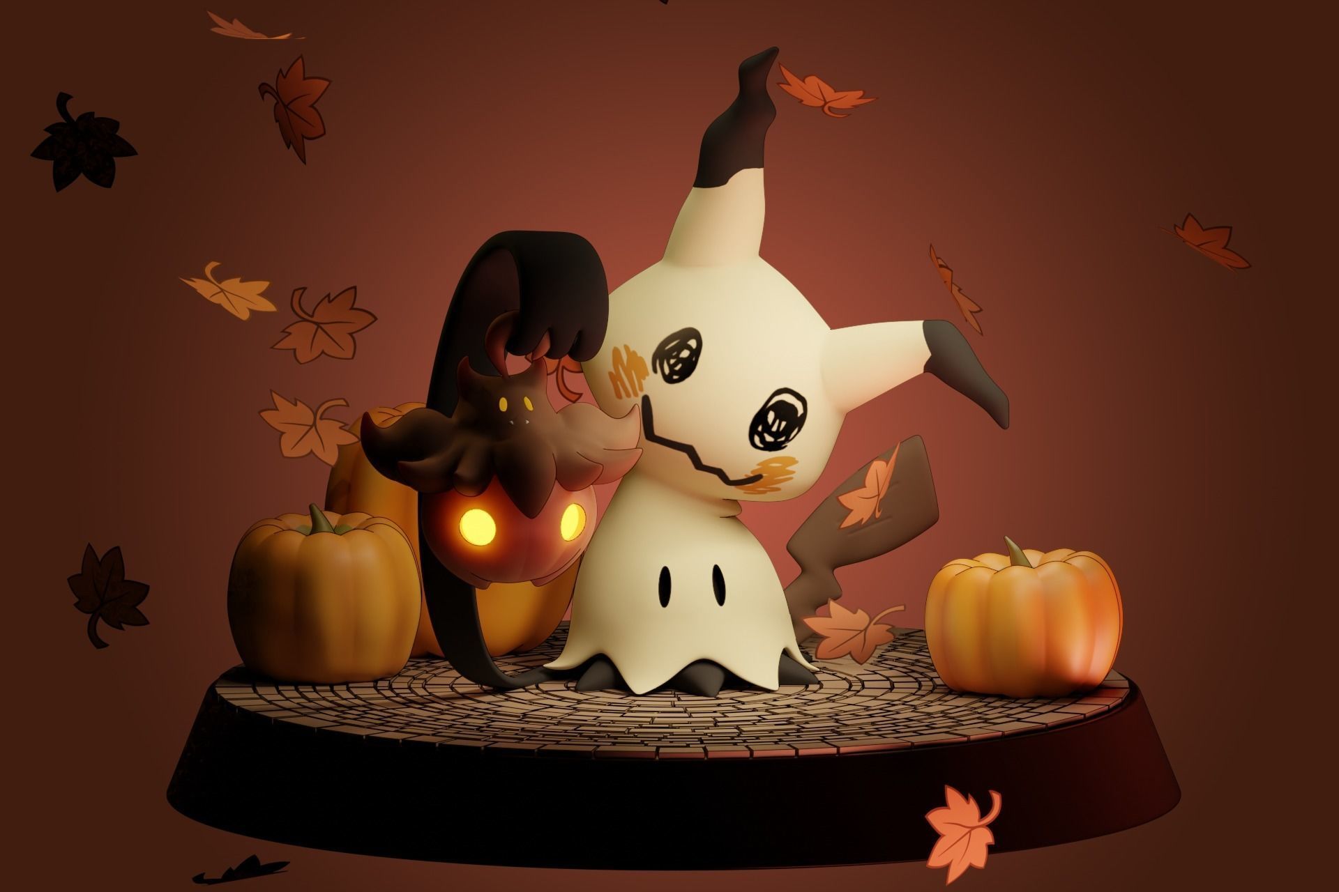Mimikyu Pumpkin field 3D Print 3D model 3D printable | CGTrader