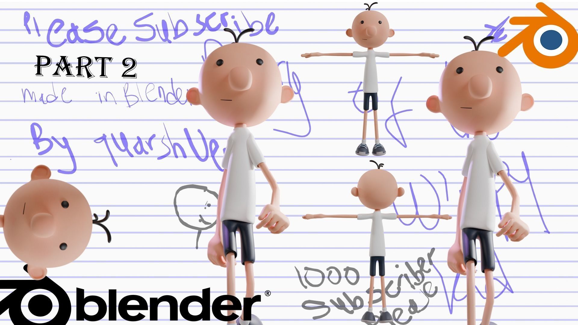 GREG HEFFLEY FROM THE DIARY OF THE WIMPY KID 3D model animated rigged ...