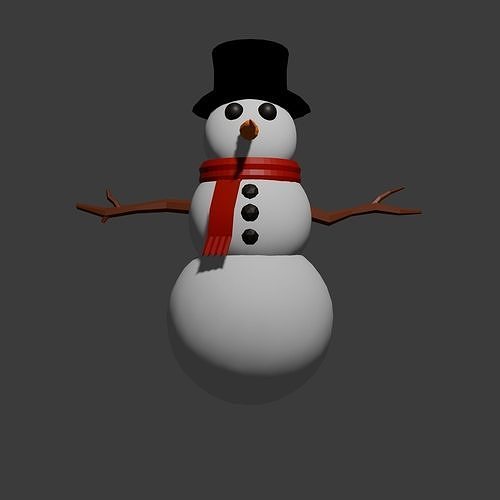 snowman 3D model 3D printable | CGTrader