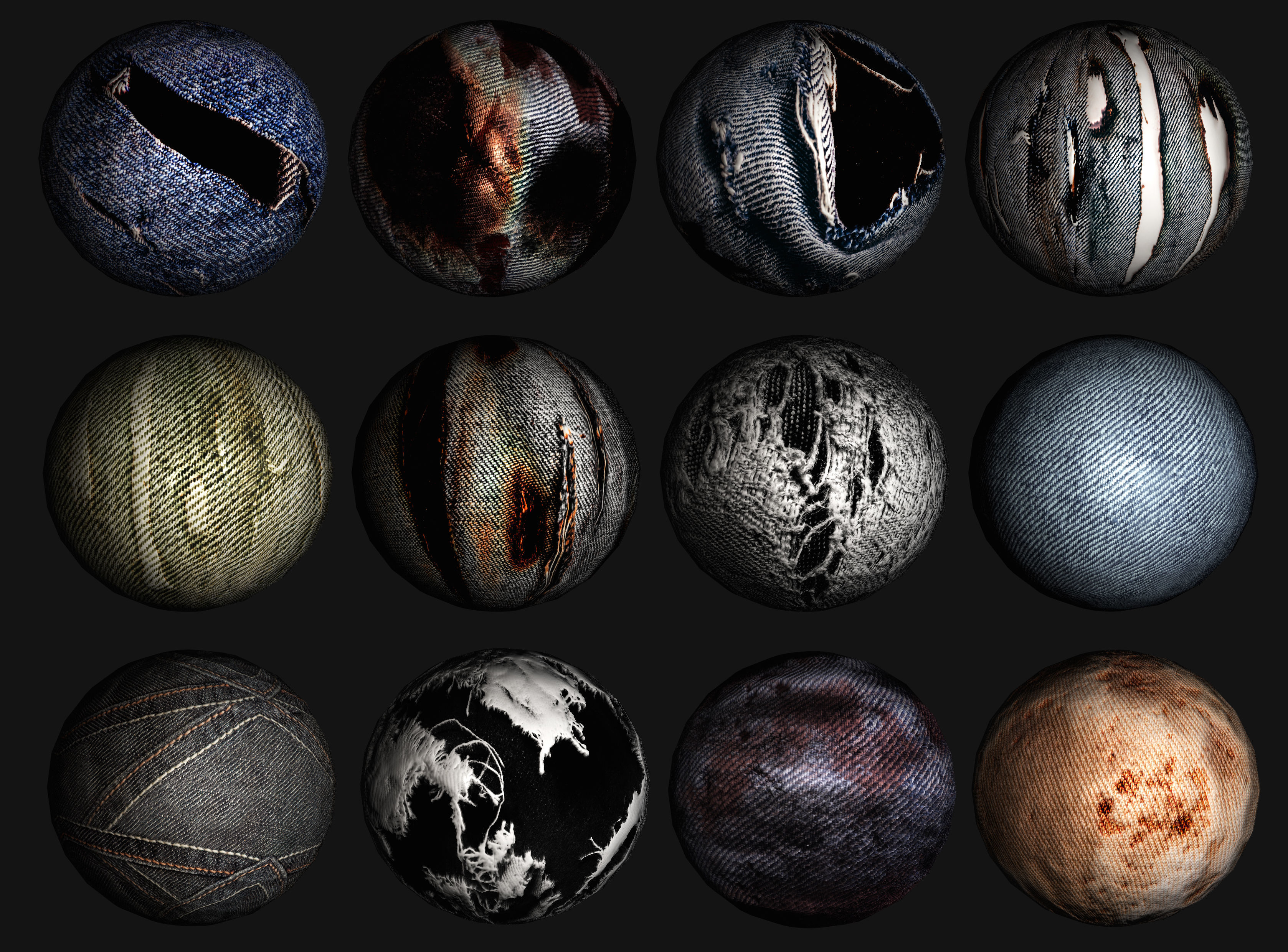 30 Dirty torn denim jeans cloth seamless photo 4k PBR textures Texture ...