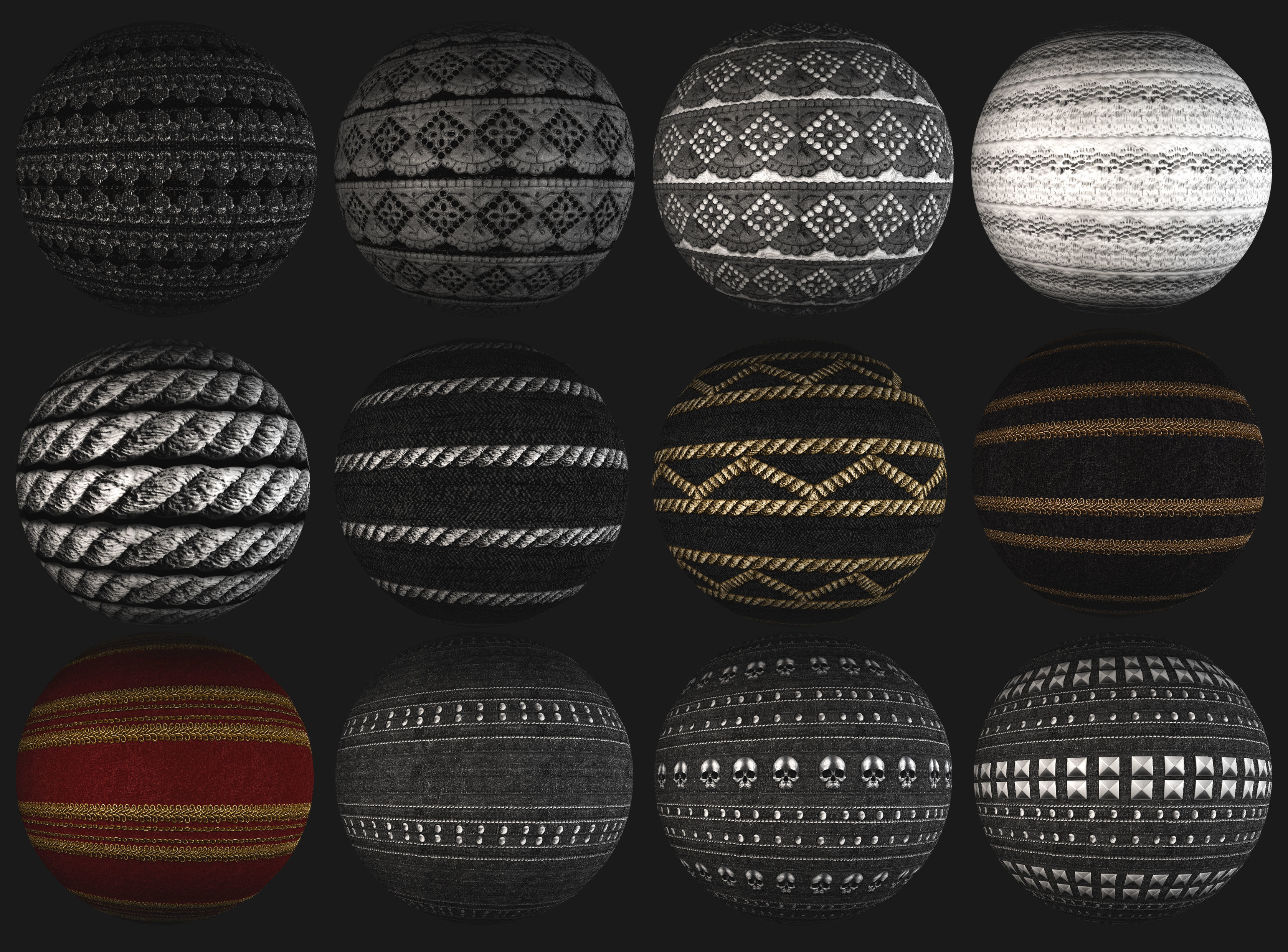 30 belt rope and frills PBR photo seamless 4k textures Texture | CGTrader