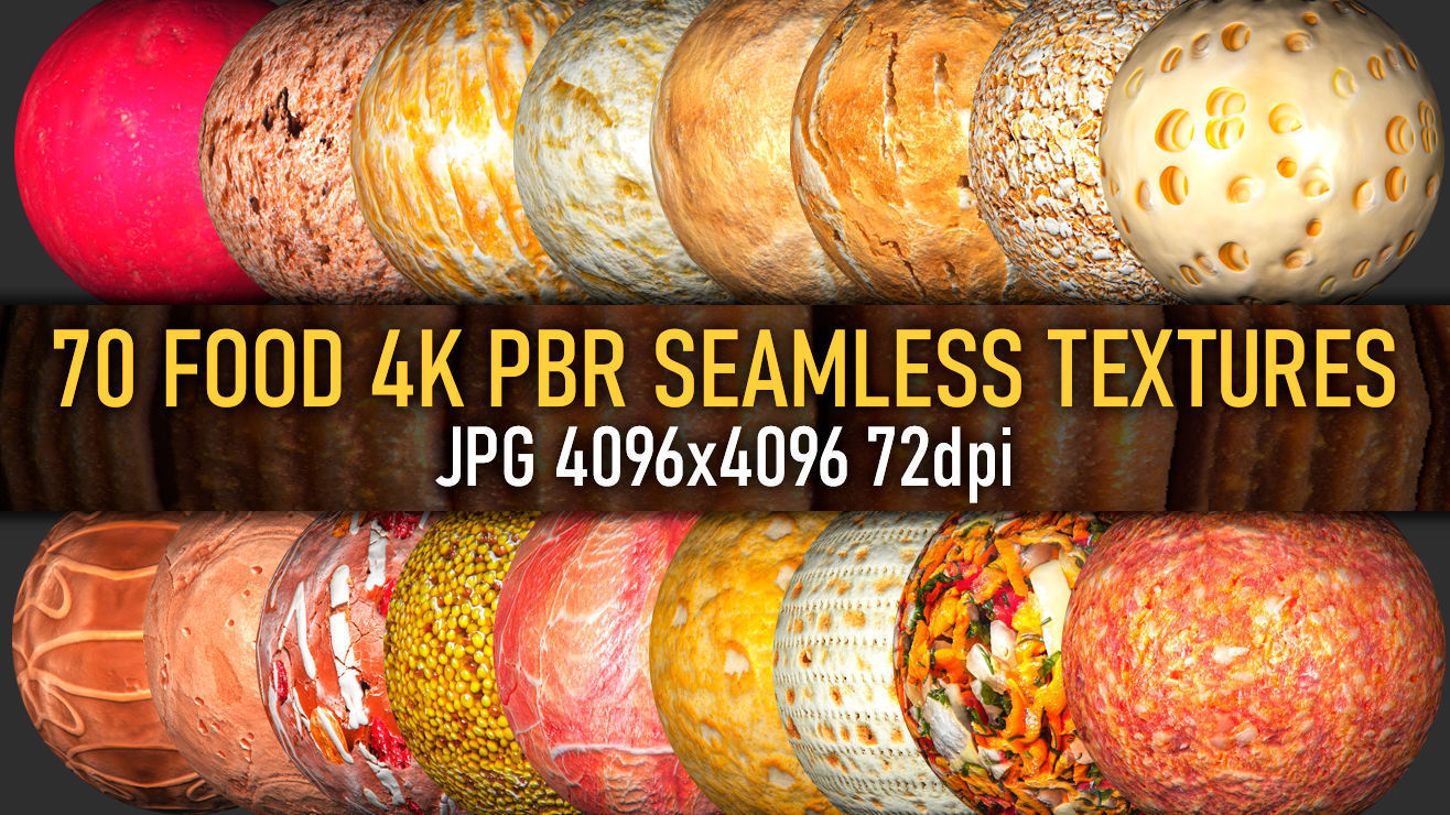 70 food groceries PBR photo seamless 4k textures Texture | CGTrader