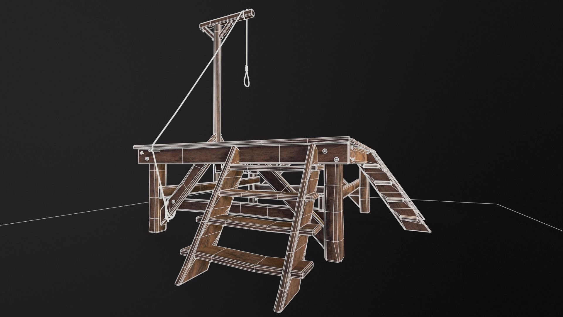 3D model Gallow And Execution Platform VR / AR / low-poly | CGTrader