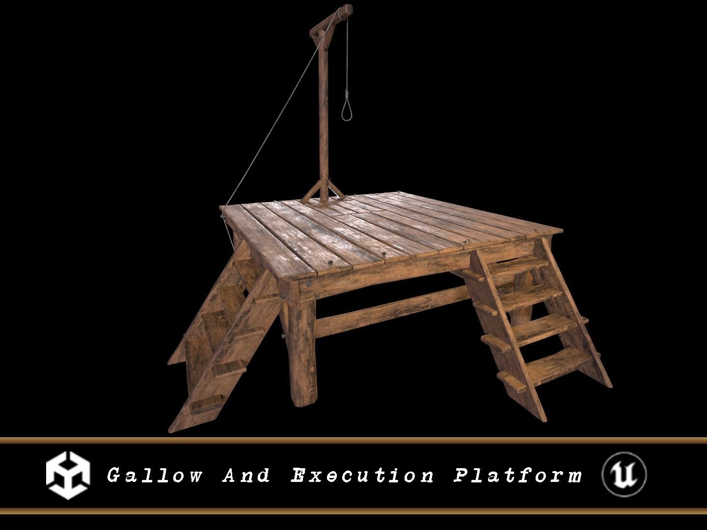 3D model Gallow And Execution Platform VR / AR / low-poly | CGTrader