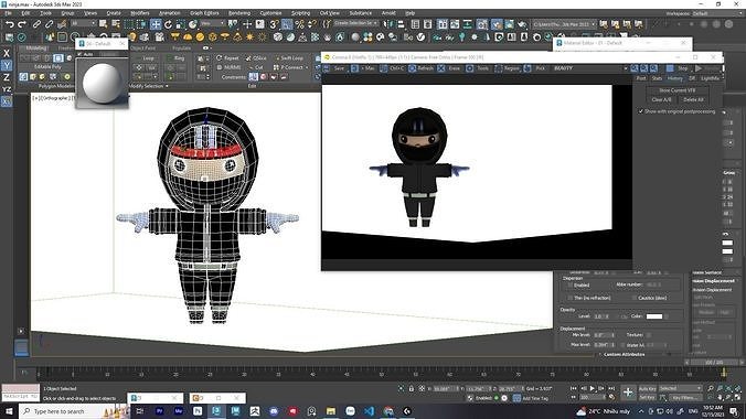 chibi ninja free VR / AR / low-poly 3D model animated rigged | CGTrader