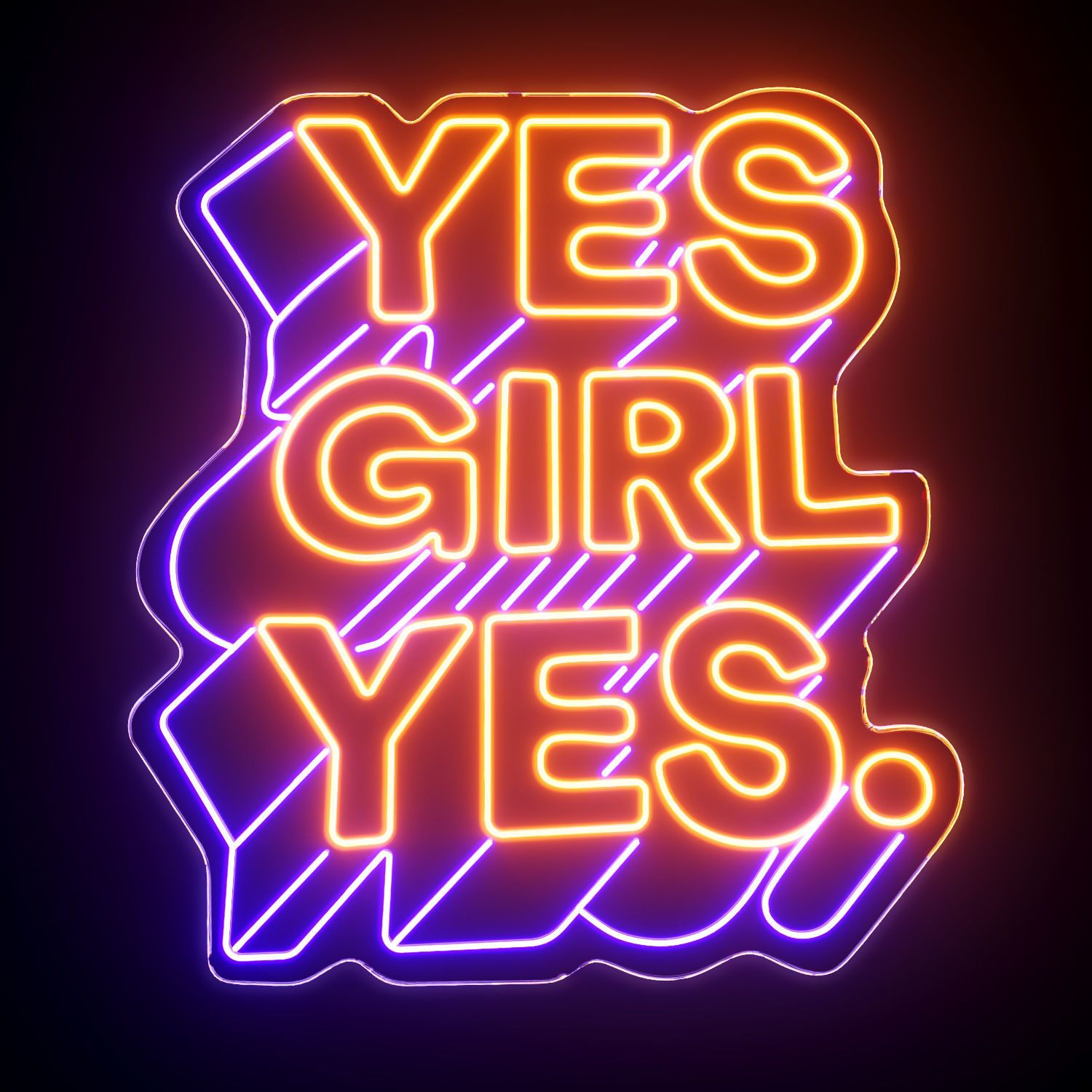 Yes Girl Yes Neon Sign 3D model | CGTrader