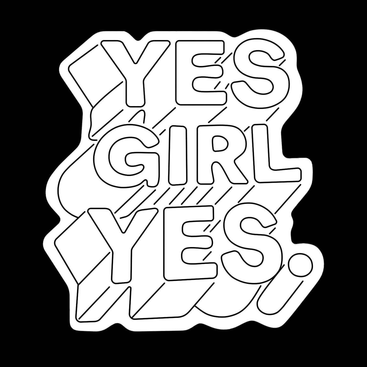 Yes Girl Yes Neon Sign 3D model | CGTrader