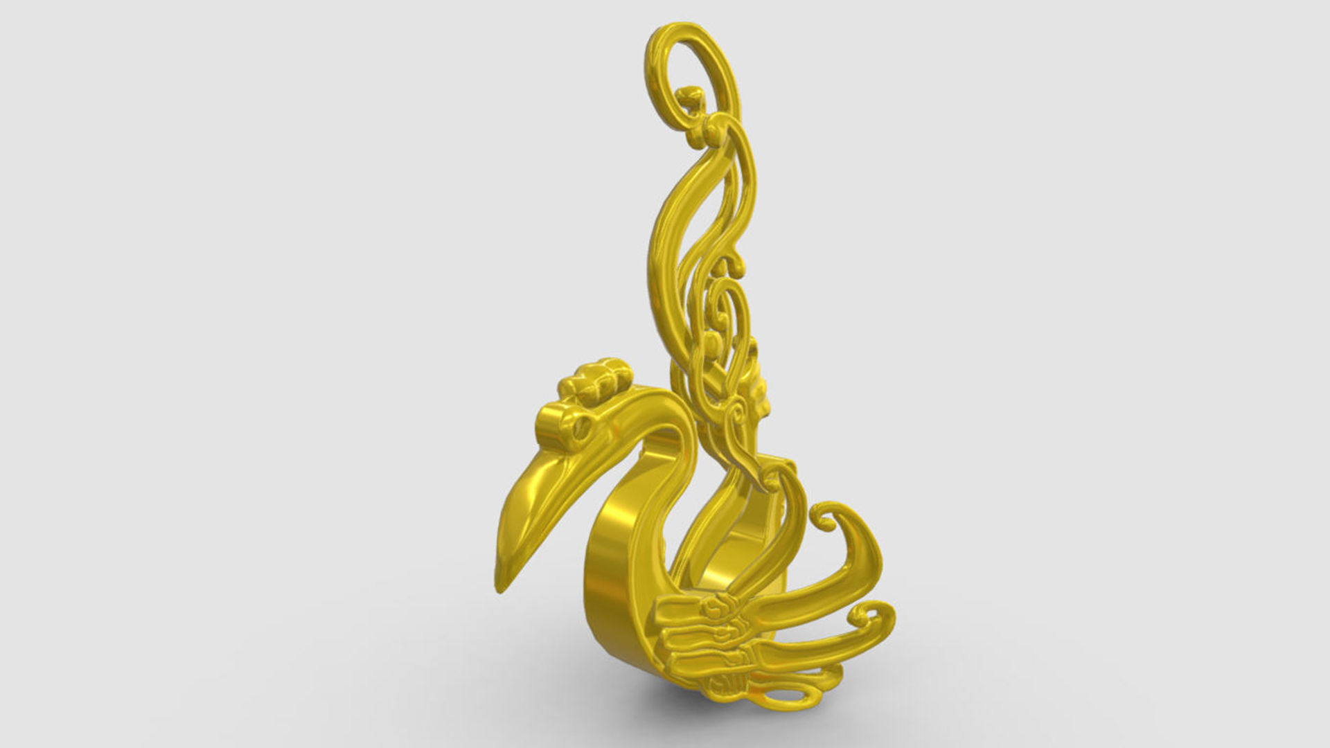 gold picok statue 3D model | CGTrader