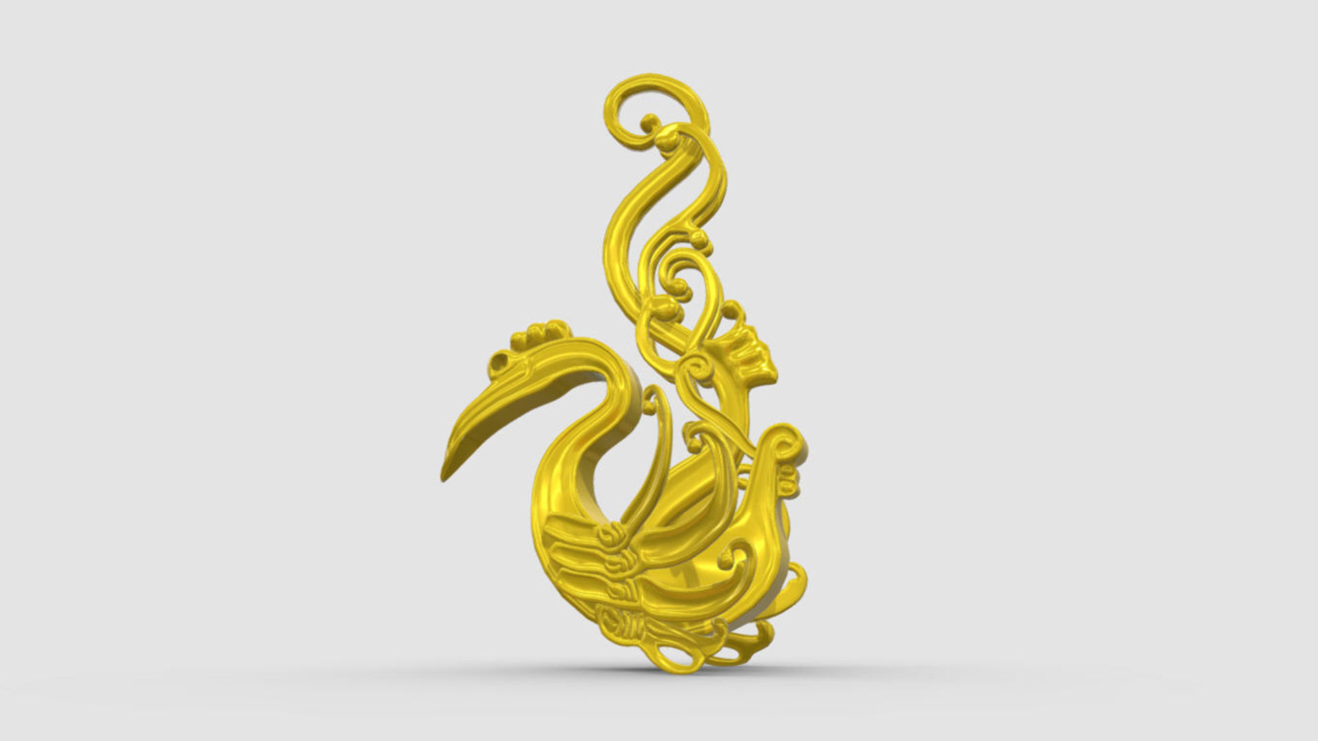 gold picok statue 3D model | CGTrader