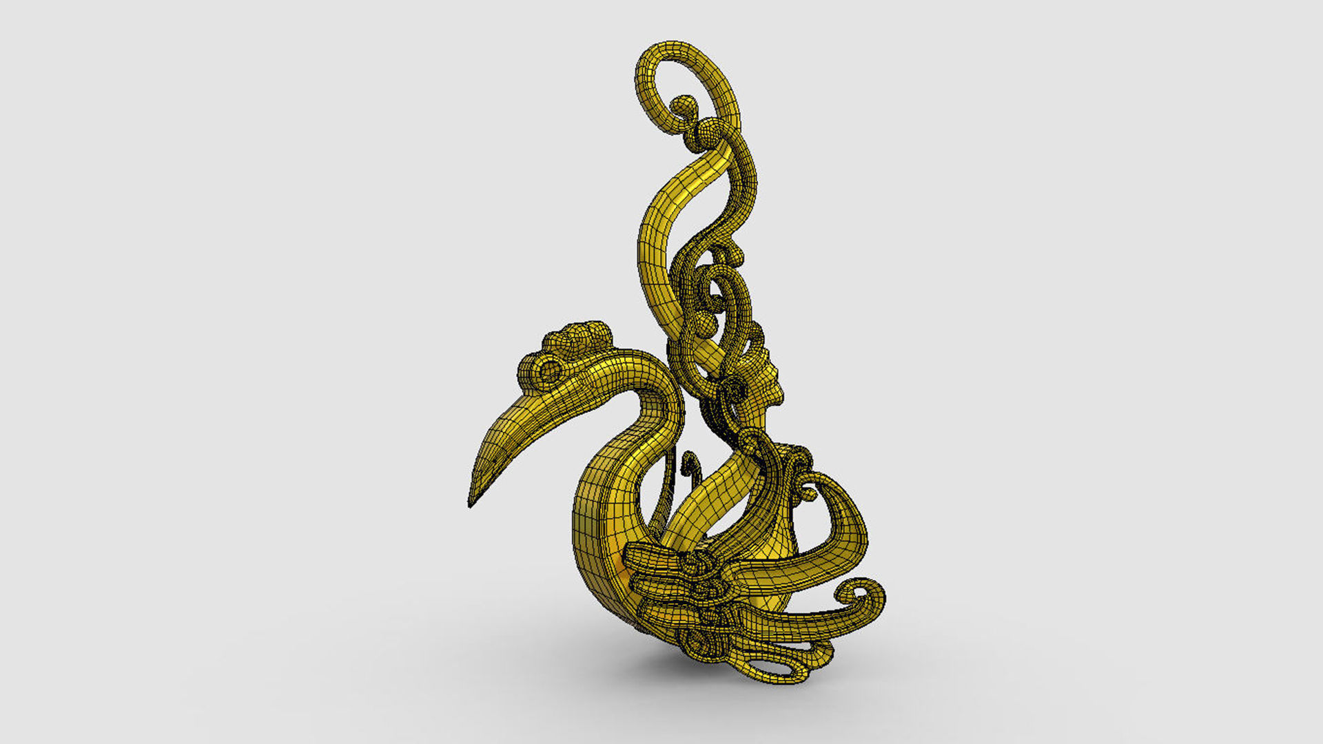 gold picok statue 3D model | CGTrader