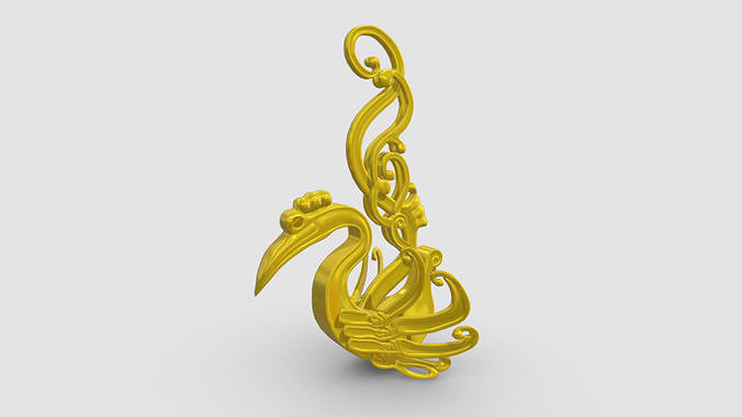 gold picok statue 3D model | CGTrader