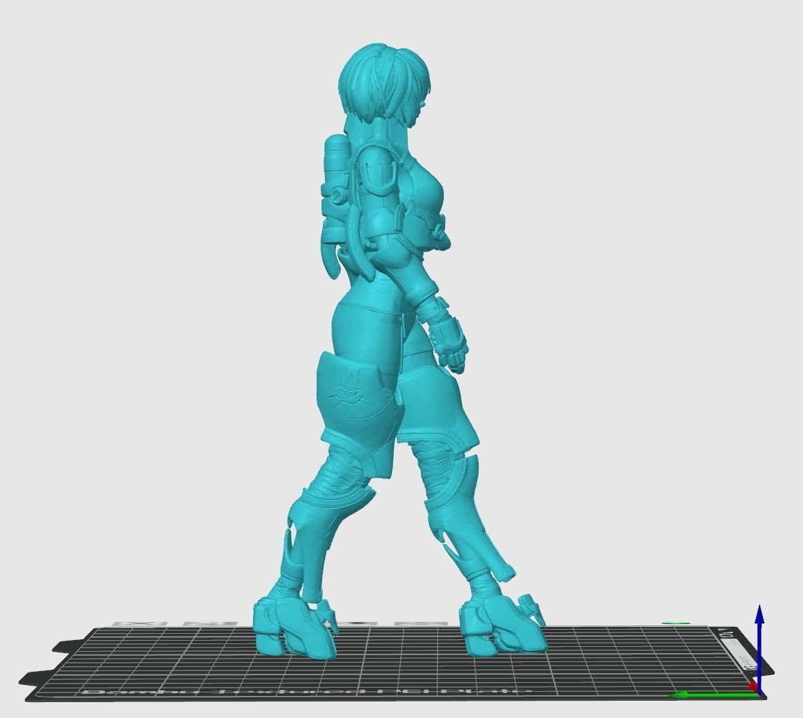 Armored 2B figure in walking pose free 3D model 3D printable | CGTrader