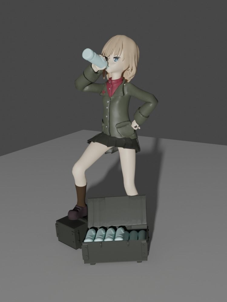 Katyusha 3D print model girls und panzer free 3D model 3D printable ...