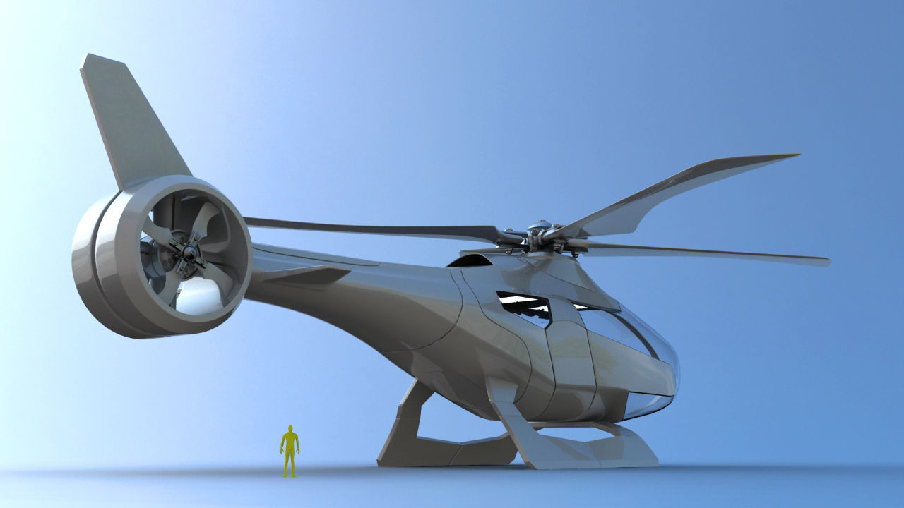Futuristic Helicopter Transport 3D model animated | CGTrader