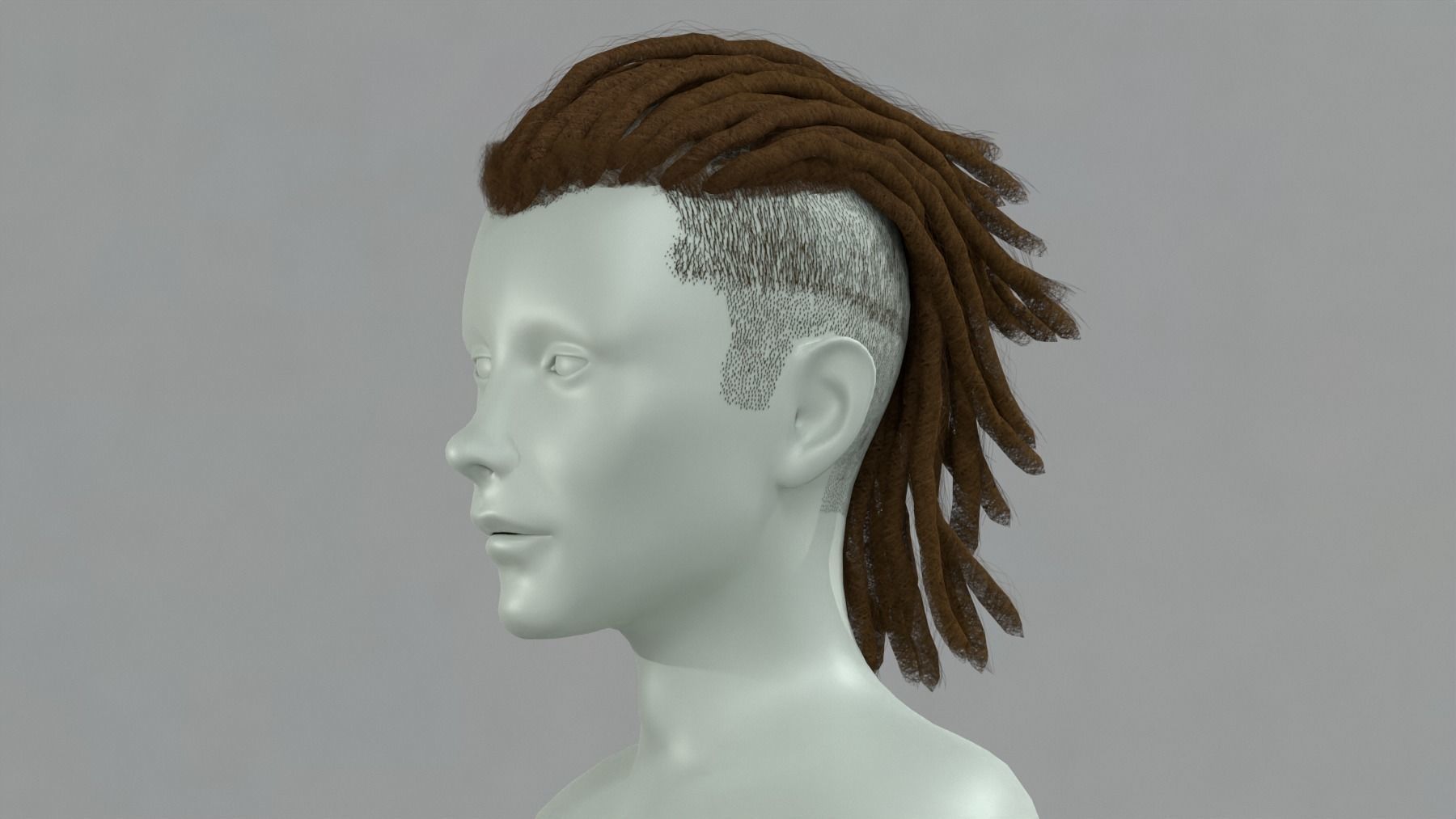 3D model Realtime game ready men dreadlocks hairstyle dreads male hair ...