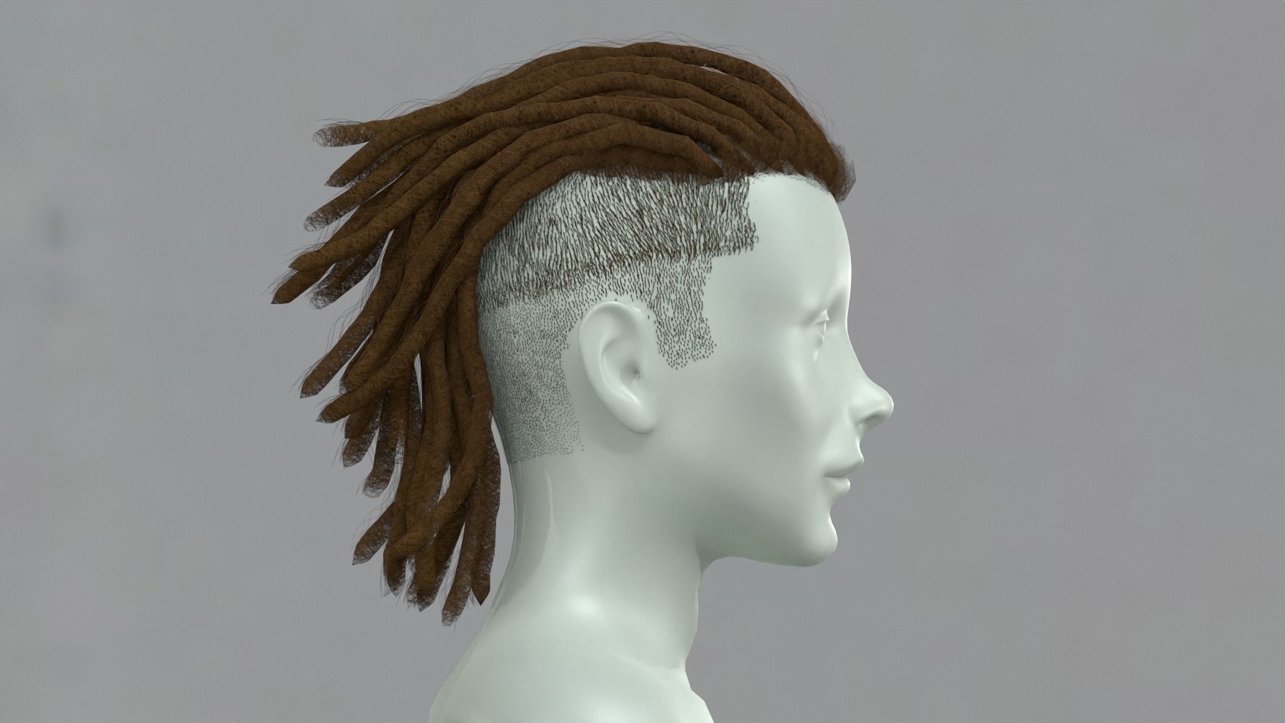 3D model Realtime game ready men dreadlocks hairstyle dreads male hair ...