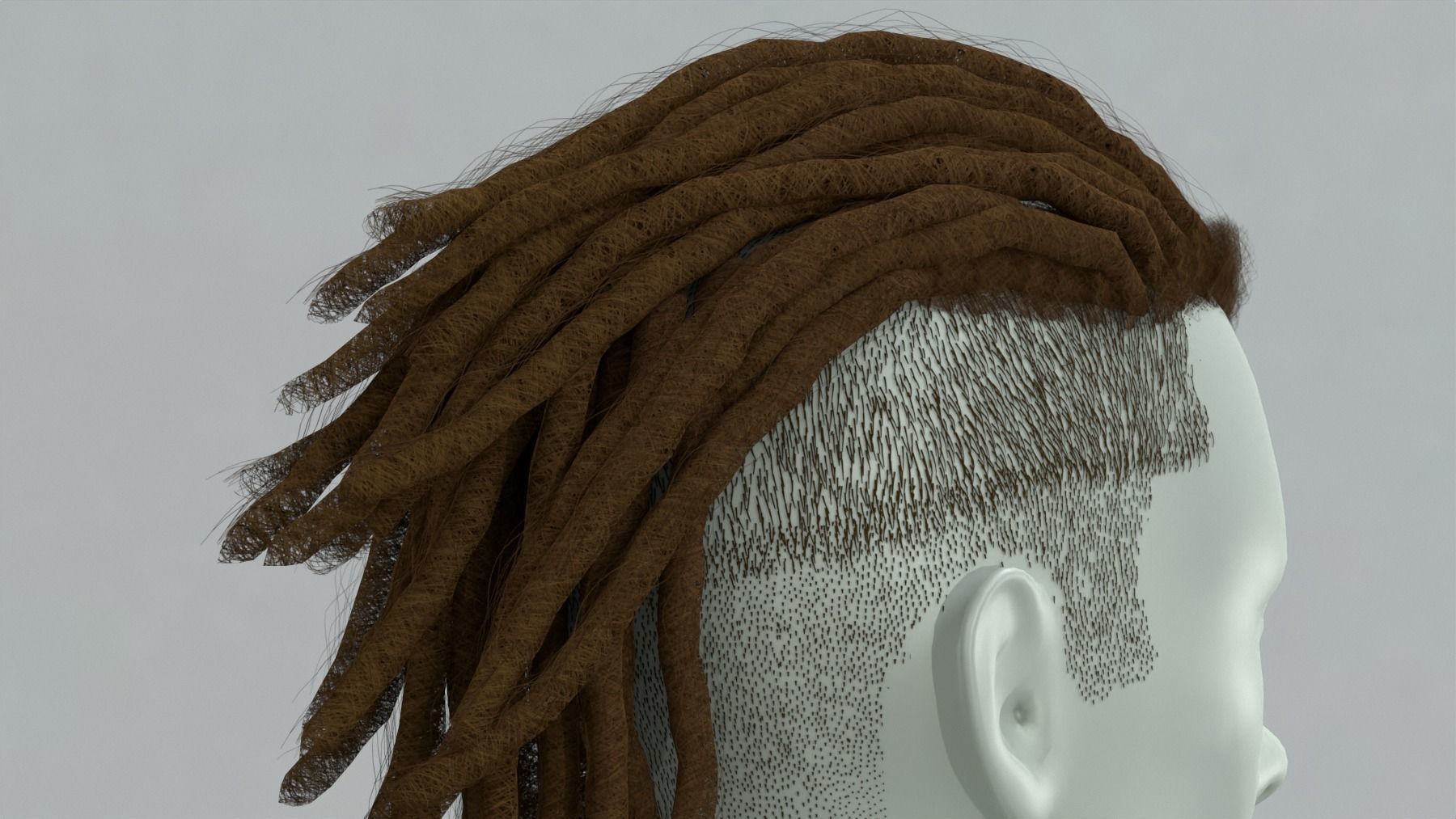 3D model Realtime game ready men dreadlocks hairstyle dreads male hair ...