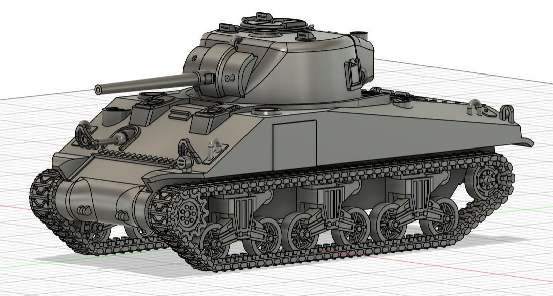M4A2 Sherman 3D model 3D printable | CGTrader