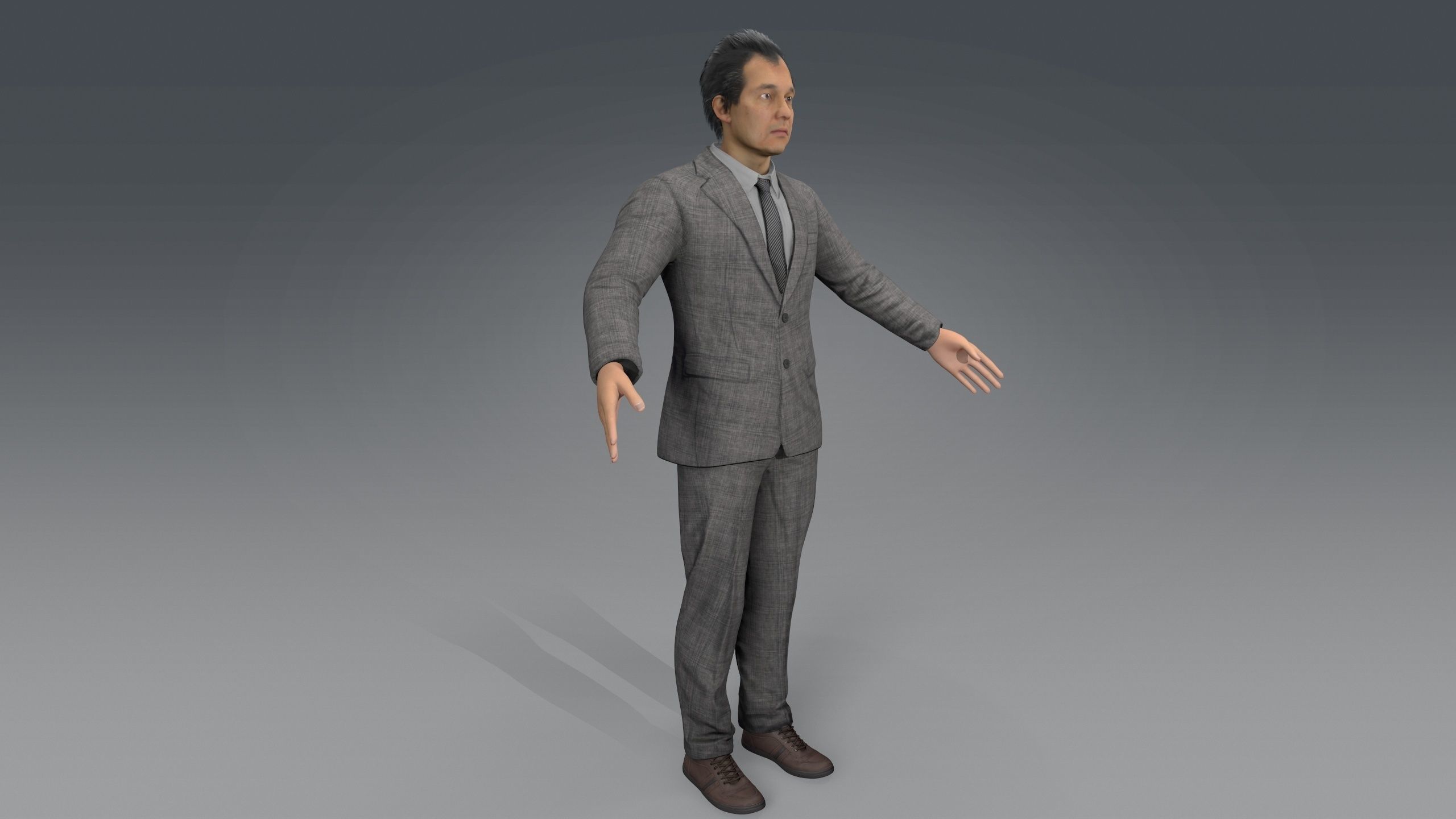 3D model aisan oldman VR / AR / low-poly rigged animated | CGTrader