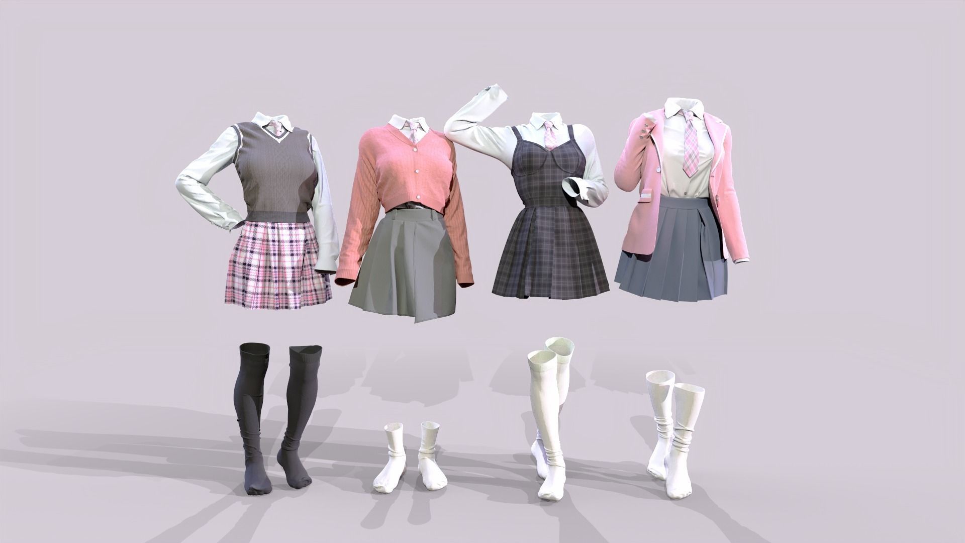 Realistic 3D Models Of School Uniforms 3D model | CGTrader