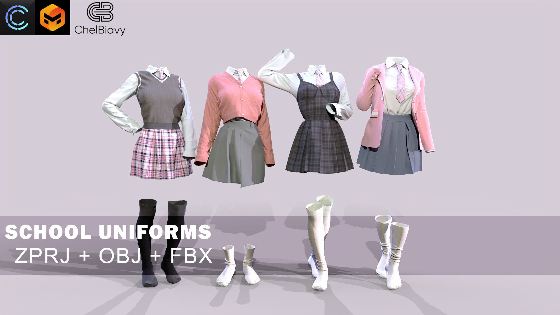 Realistic 3D Models Of School Uniforms 3D model | CGTrader
