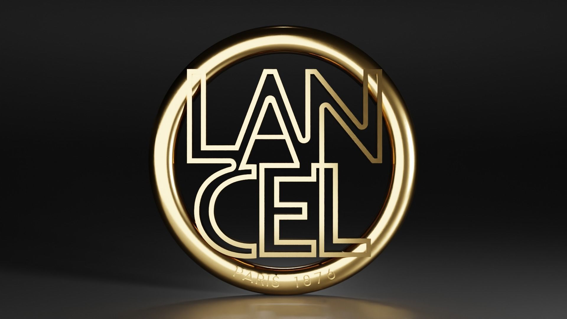 Lancel Paris Brand Logo Gold 3D model | CGTrader