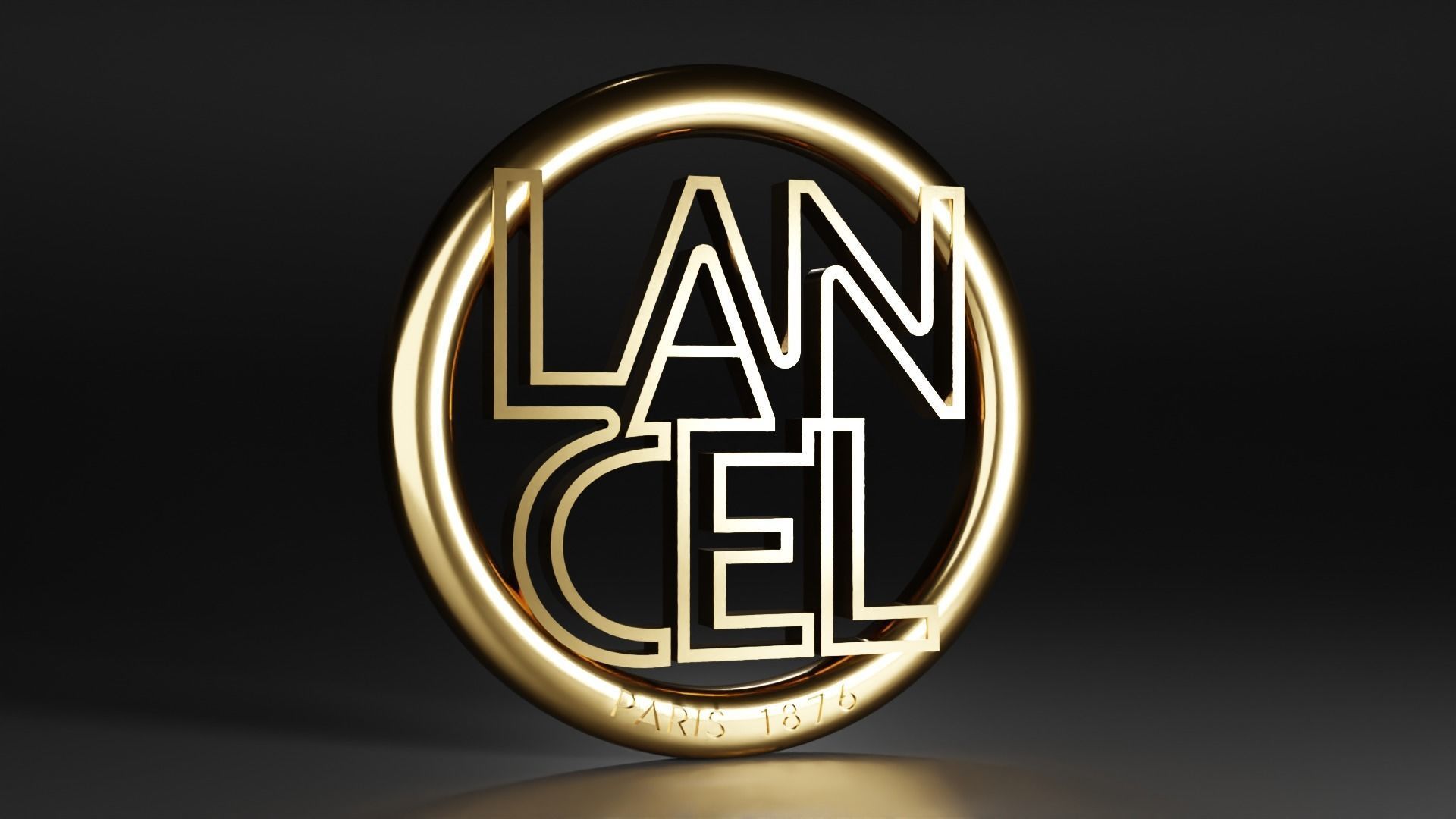 Lancel Paris Brand Logo Gold 3D model | CGTrader