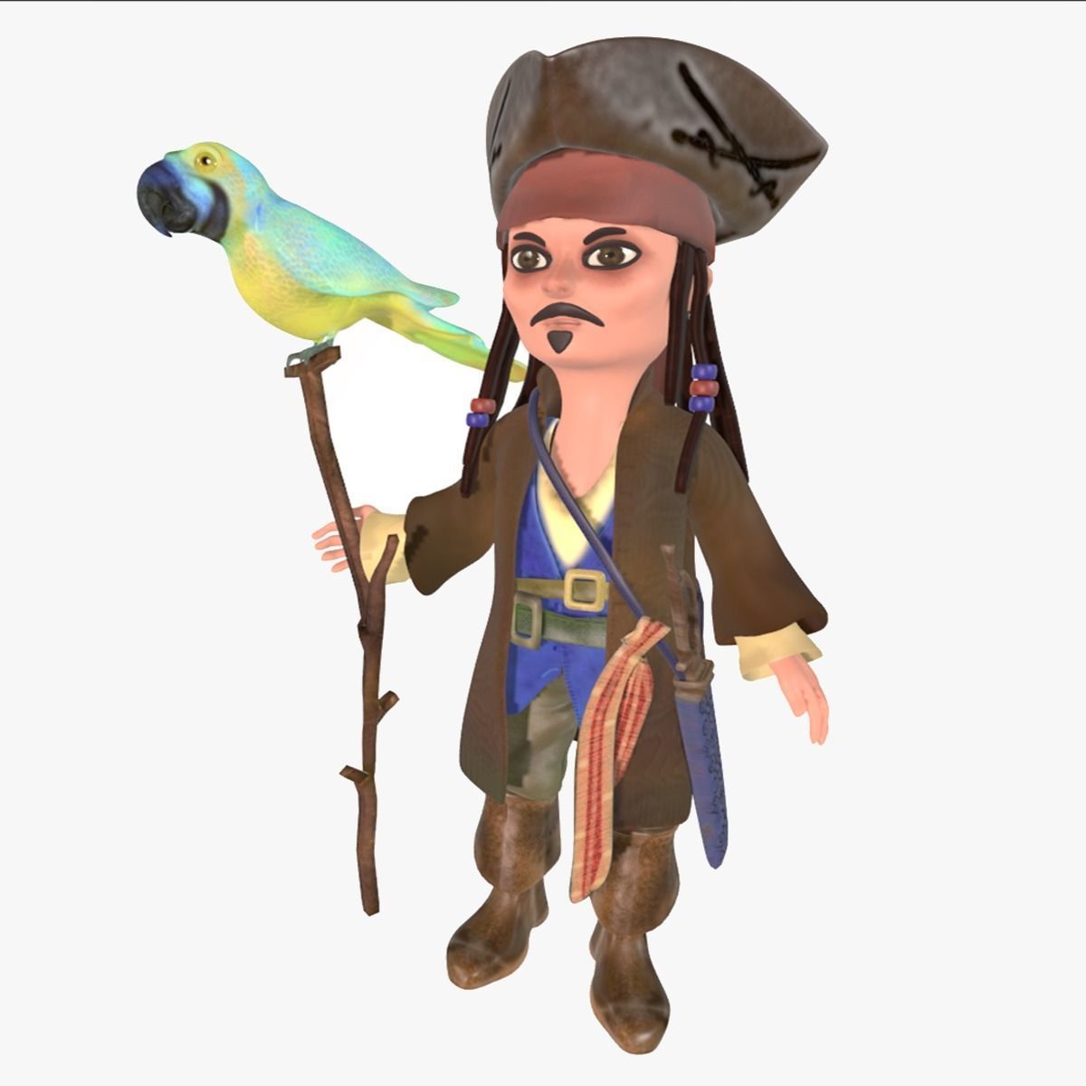 Captain Jack Sparrow Pirates of the Caribbean 3D model | CGTrader